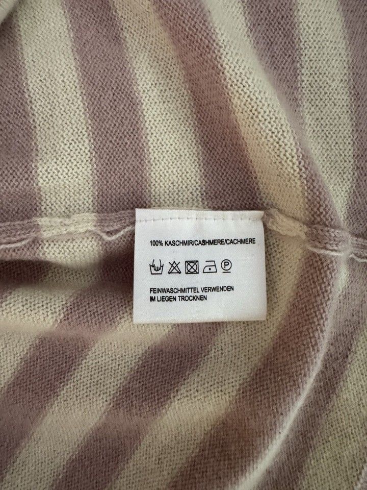 MUCCIA 100%Cashmere Ecru Pink Striped Women Jumper Size L UK12 | eBay UK