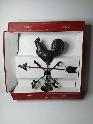 New Red Shed Rooster Chicken Weather Vane Christmas Tree Topper 10 ...