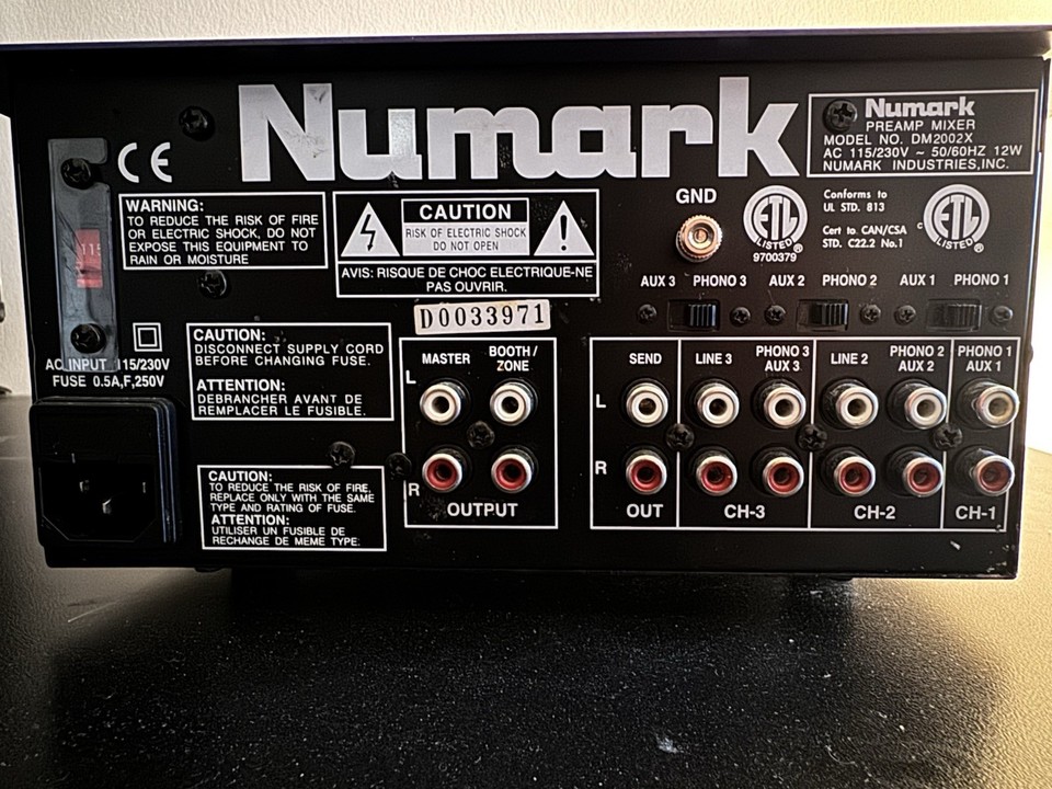 NUMARK DM 2002X Pro Master Mix DJ Mixer 3 Channels Excellent Condition ...