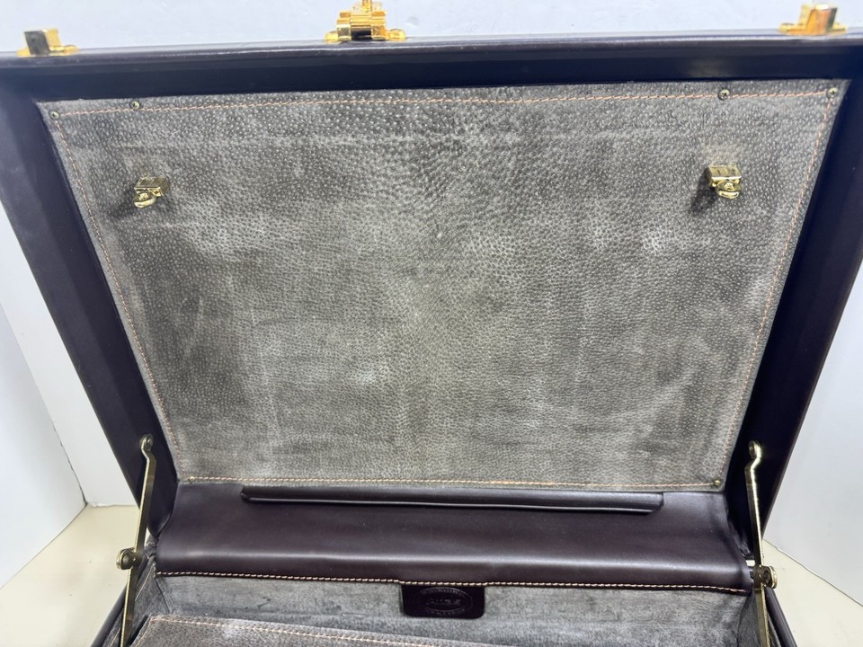 Vintage Atlas Briefcase Lg Size 18.5x14.5.x5 Leather Hard Case (Rv) | eBay