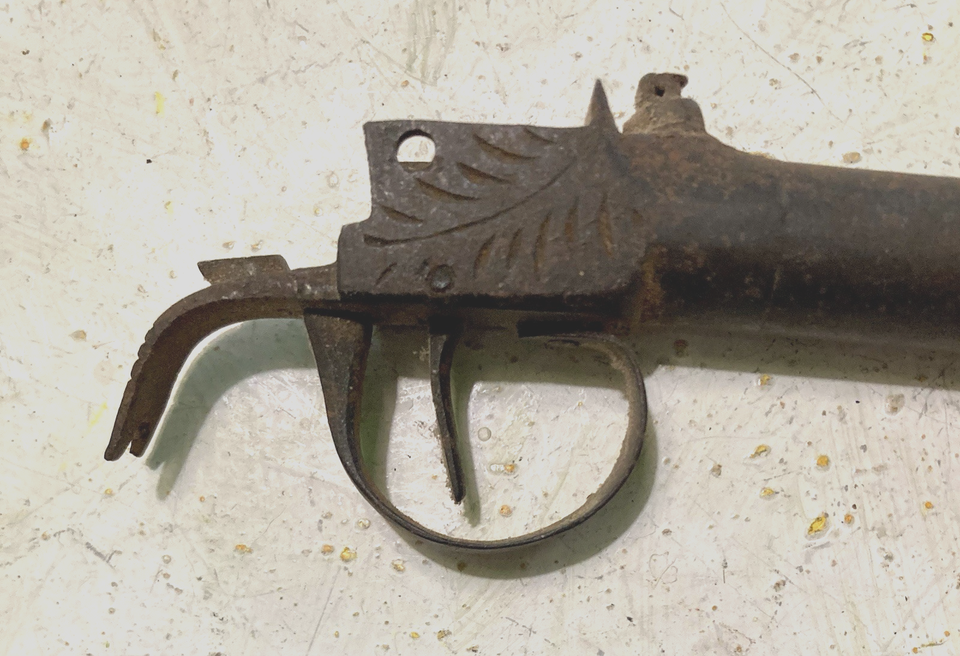 Antique Vtg Colonial Flintlock Musket Pistol Gun Part Barrel & Trigger ...