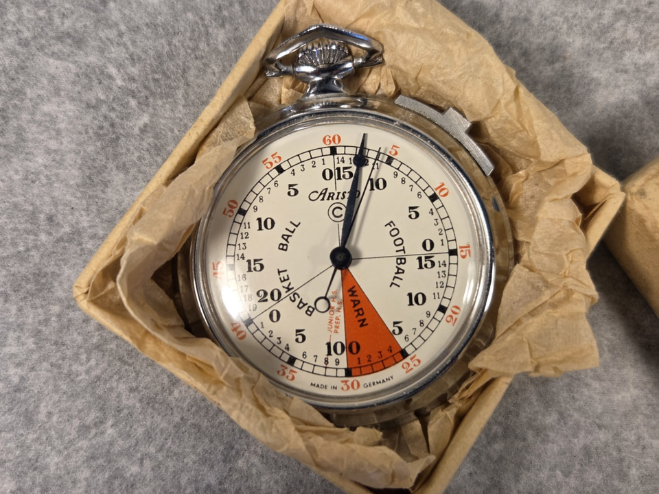 Vintage Aristo Football Basketball Sports Wind Up Stopwatch/Timer ...