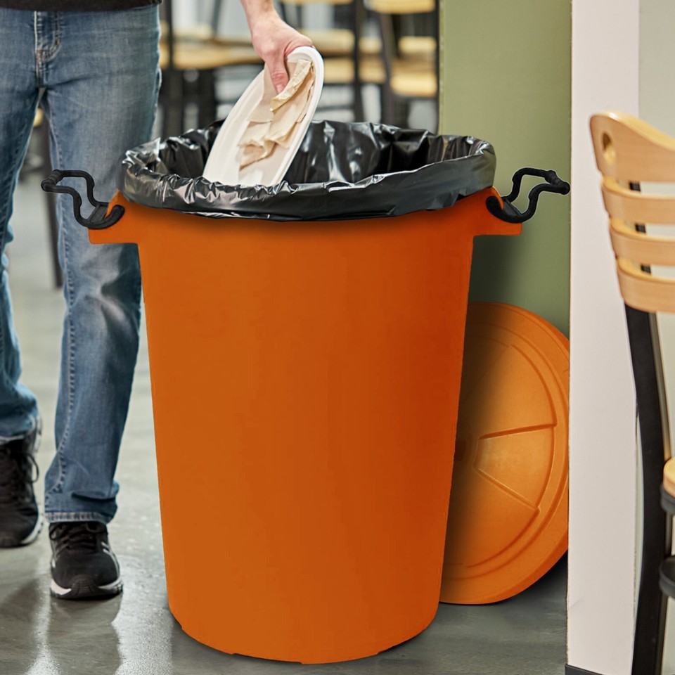 5 X Plastic Large Dustbin with Lids Handles 50L Bin Heavy Duty Storage ...