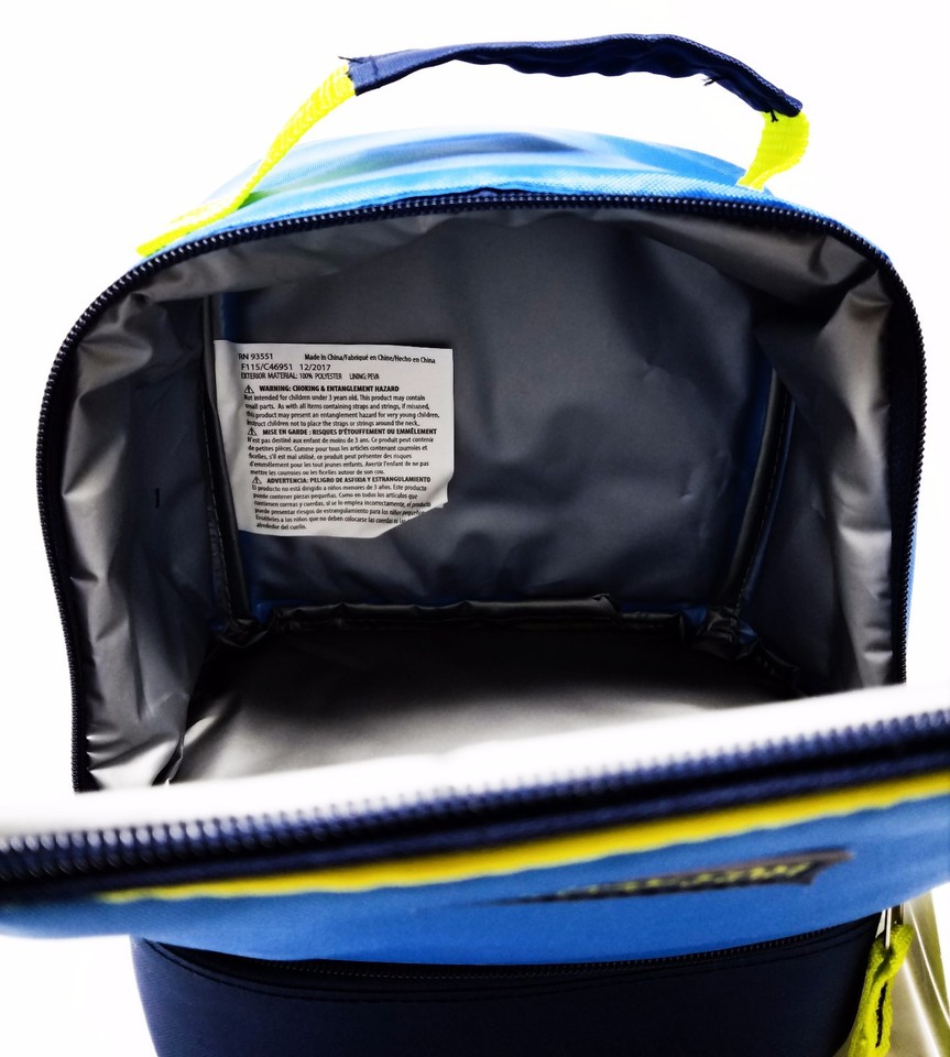 Fridge Pak Fully Insulated Two Compartment Lunch Bag, Navy/Blue/Neon ...