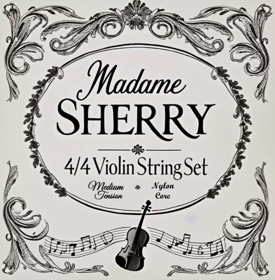 Nylon Core Violin Strings Set 4/4 3/4 Premium with FREE Violin Dark ...