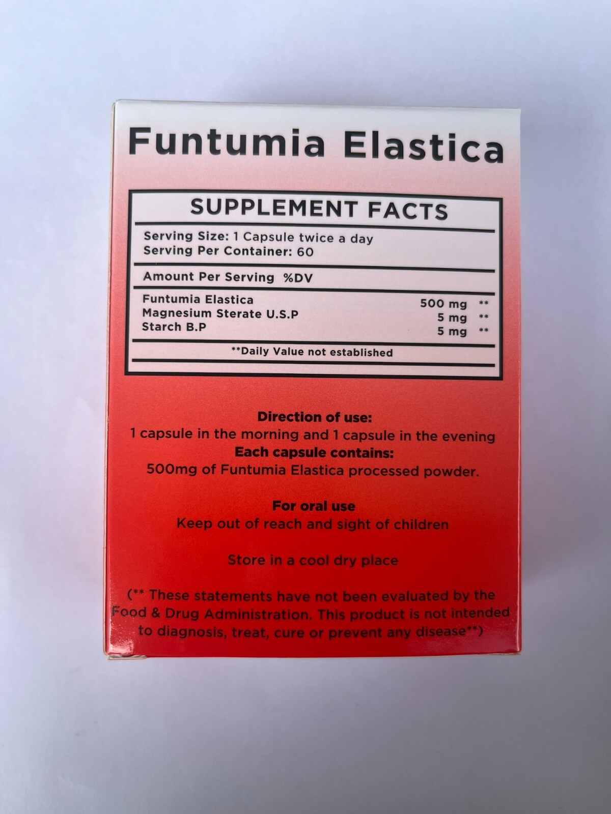 Funtumia 500mg Funtumia Elastica Supplement - 60 Capsules | eBay