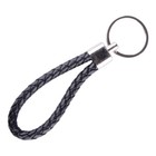 2pcs Black PU Leather Car Keychain Key Ring Holder Braided Rope new | eBay