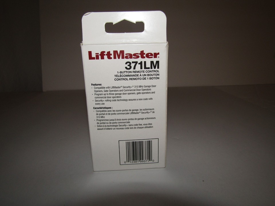 LiftMaster 1-Button Remote Control - Black (371LM) New Old Stock ...