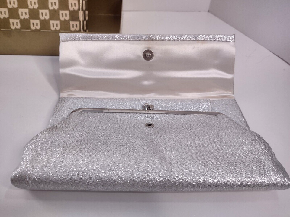 Vintage Lady Buxton Shimmery Silver Clutch Evening Bag Purse 60's ...