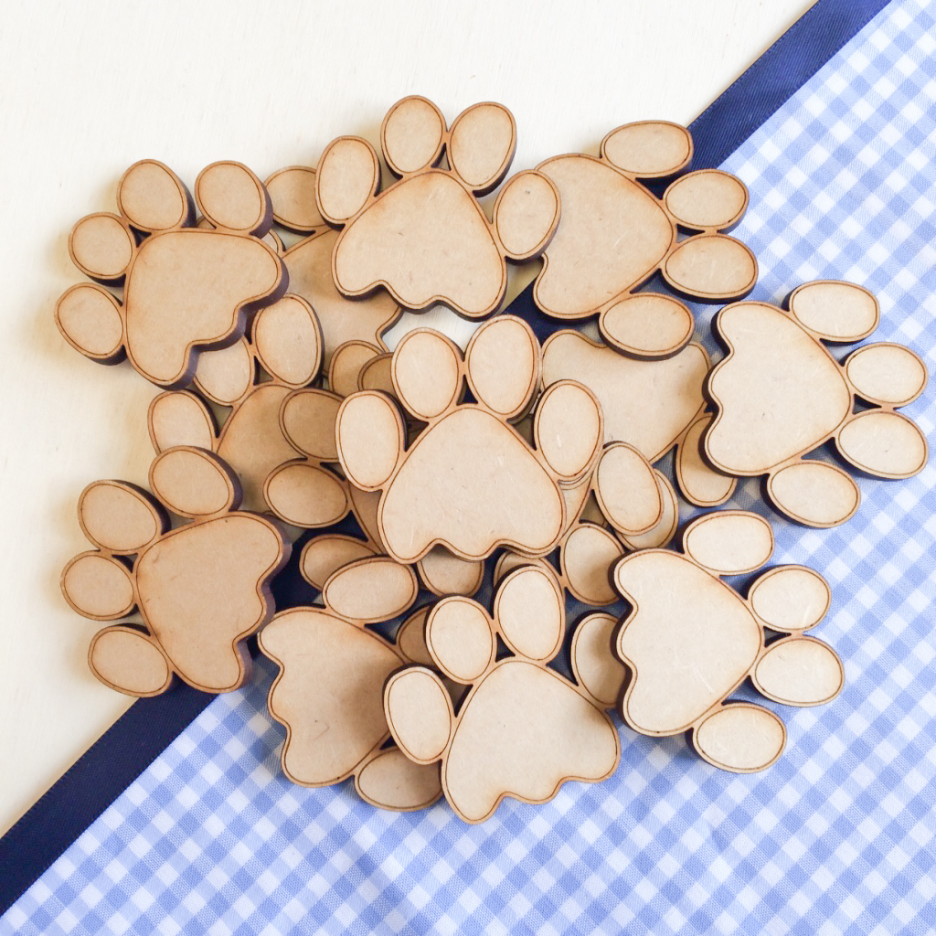 Wooden MDF Dog Cats, PawsShape 3mm MDF, Craft, Tags, Embellishments ...