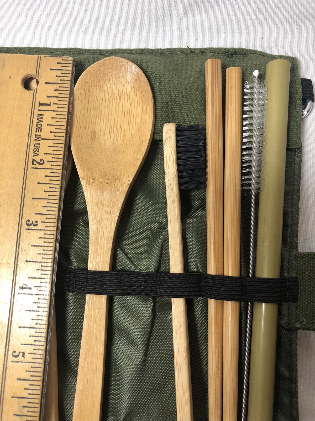 Solid Bamboo Individual Silverware Straw Chopsticks Set Roll up Case ...