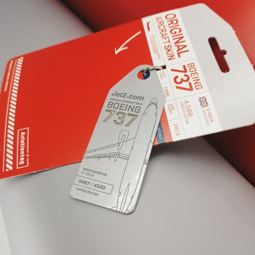 Fuselage Aircraft Original Skin Tag Keychain Tag Boeing 737 G-CELH Jet2 ...