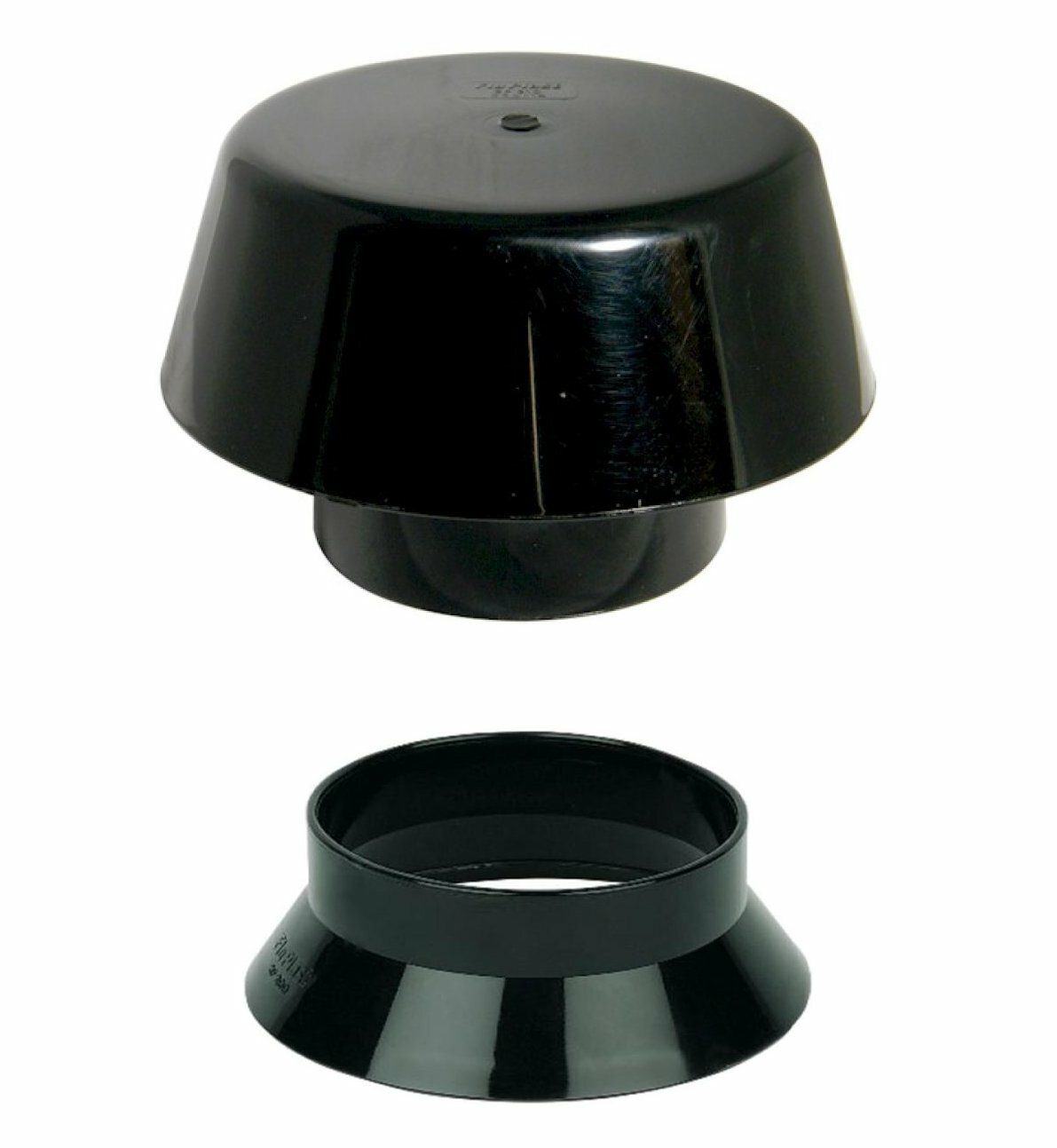 Black Vent Kit 110mm Vent Cowl & Weather Collar Soil Pipe Stack ...