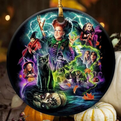 Hocus Pocus Sanderson Sisters Halloween Is Coming Circle Ornament | eBay