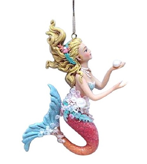 Jeweled Mermaid Coastal Nautical Beach Tropical Decor Keepsake Xmas ...