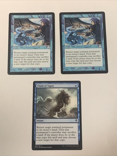 MTG-3X Chain of Vapor-2 Onslaught 1 NM/1 LP-1 Commander 2016 NM-Magic ...