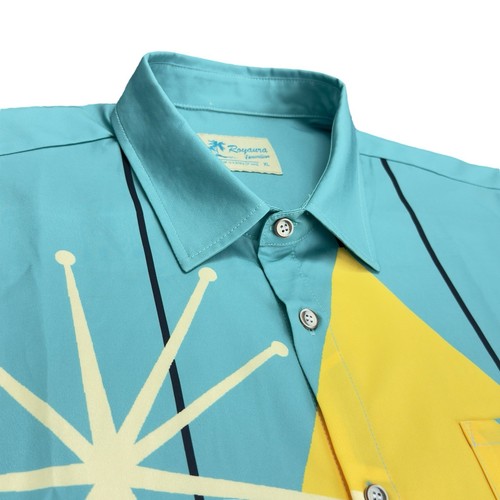 Royaura Retro Men’s XL Teal 60s Vegas Rockabilly Lounge Style Bowling ...