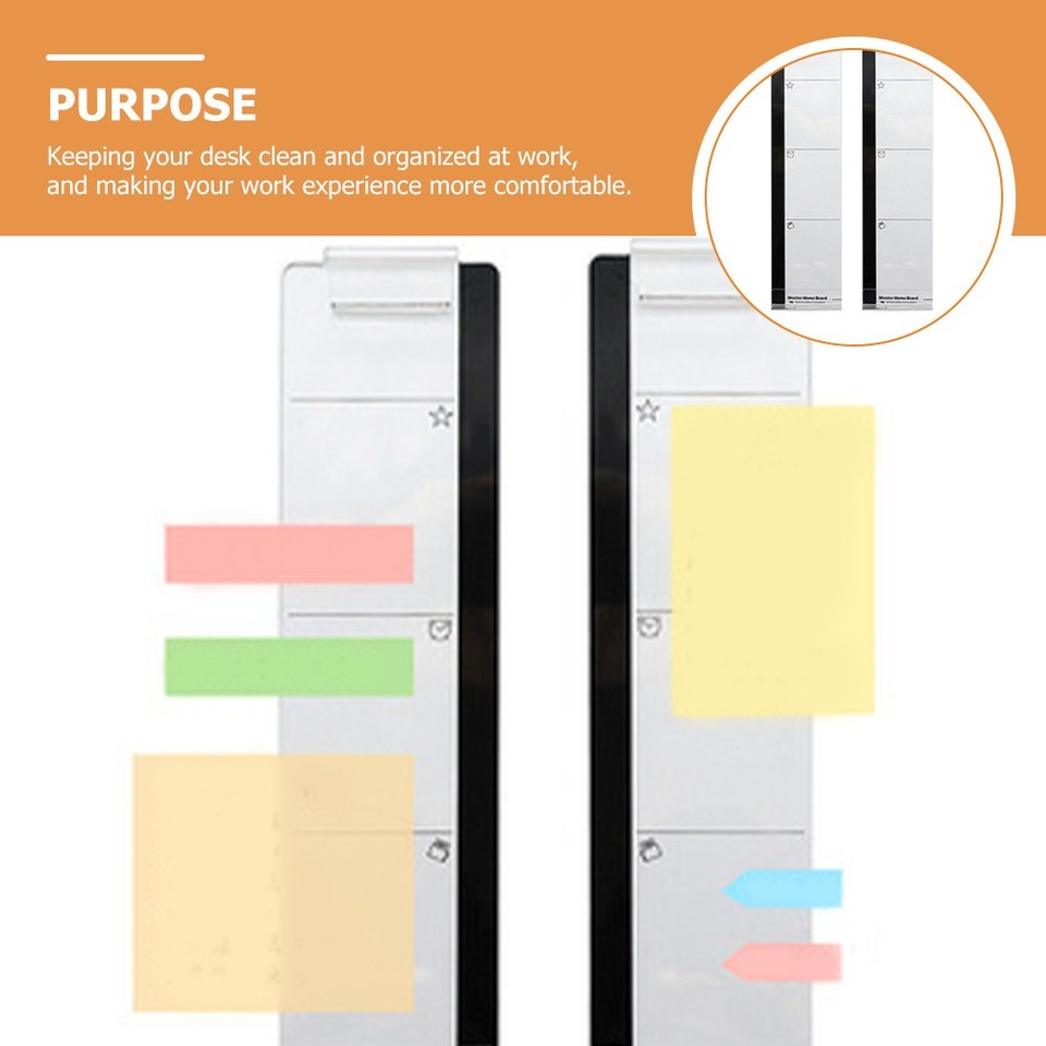 2 Pcs Acrylic Transparent Memo Boards For Computer Monitor Screen Side ...