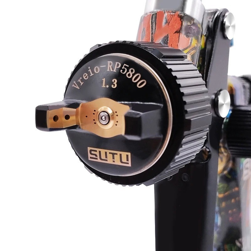 Sutu 5800 Pneumatic Spray Gun 1.3Mm Stainless Steel Spray Nozzle 600Ml ...