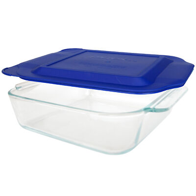 Pyrex (1) 222 2qt Glass Baking Dish & (1) 222-PC Blue Lagoon Lid | eBay