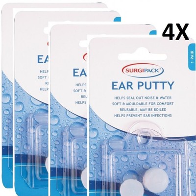 4PAIRS Surgi Pack Ear Putty Medical grade silicone Ear Plugs swimming ...