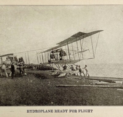1914 WW1 Print Hydroplane Ready For Flight Aviation Antique Military ...