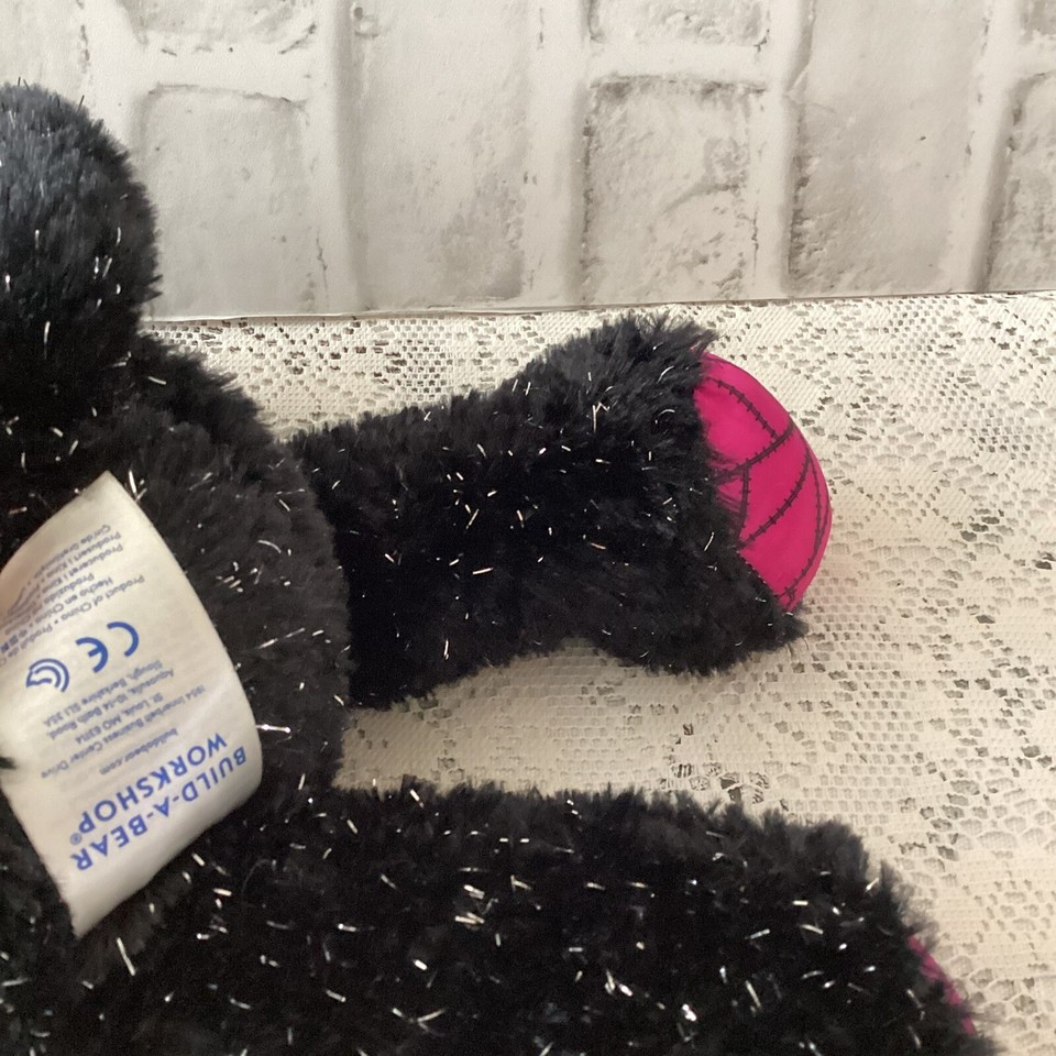 Build a Bear Night Magic Kitty Cat Plush Black Silver Pink Sparkle ...