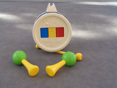 Vintage 1976 Fisher Price Drum Xylo Musical Instrument with Mallet and ...