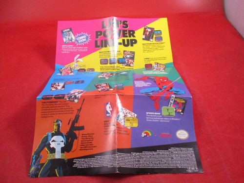LJN's Power Line-Up Nintendo NES Game Boy Foldable Promo Poster Insert ...