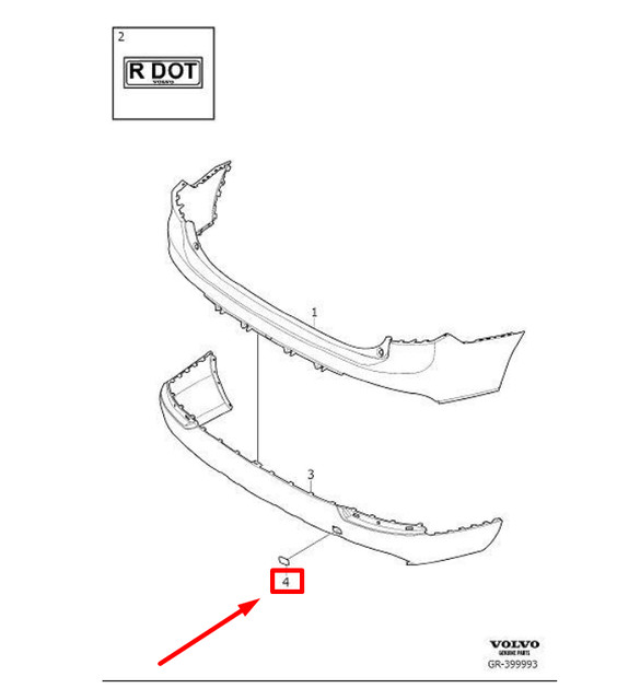 Volvo OEM 16-18 Xc90 Rear Bumper-lower Cover Cap 39825515 for sale ...