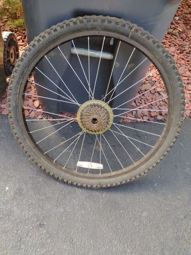 Mountain bike rim 26" Rear Rim With 7 Speed Shimano Gear Set And 2.10 ...