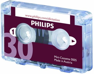 Philips 30 Min Dictation Mini-Cassette - 15 Minutes per Side (LFH0005 ...