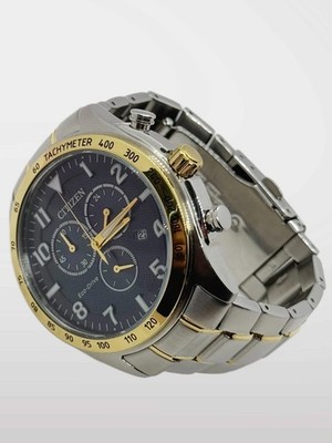 Citizen Eco-Drive AT2414 Men's Watch Gold/Silver/Blue | eBay