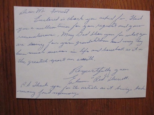 ELMER "RED" DURRETT (Died in 1992)Brooklyn Dodgers Signed 5" x 8 ...