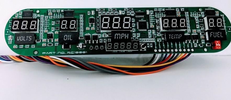 Universal 5 Gauge Digital Dash Panel BLUE LED Gauges MADE IN USA ...