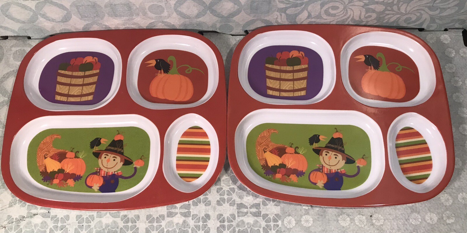 Horizon Group Set Of 2 Child/Kids Divided Melamine Plates ~ Fall ...