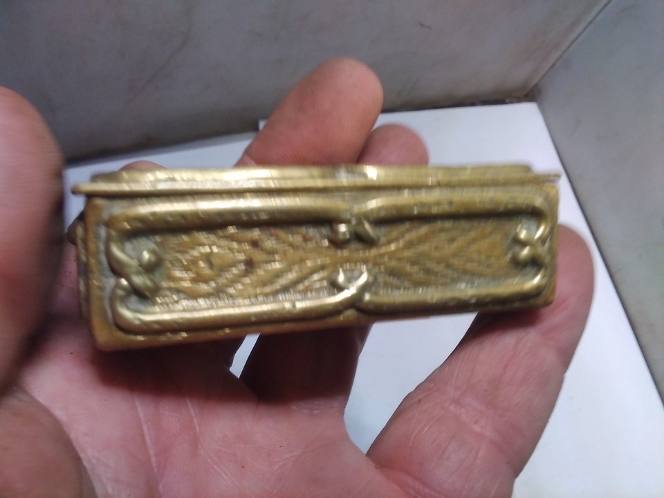 Brass Box Vintage Item Wood & Rope Design Snuff / Trinket ?? | eBay UK