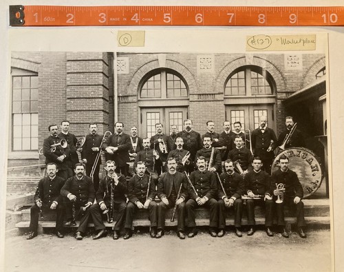 Large B/W Vintage Photo Of American Brass Band 1890. Americana. 8.5 X ...