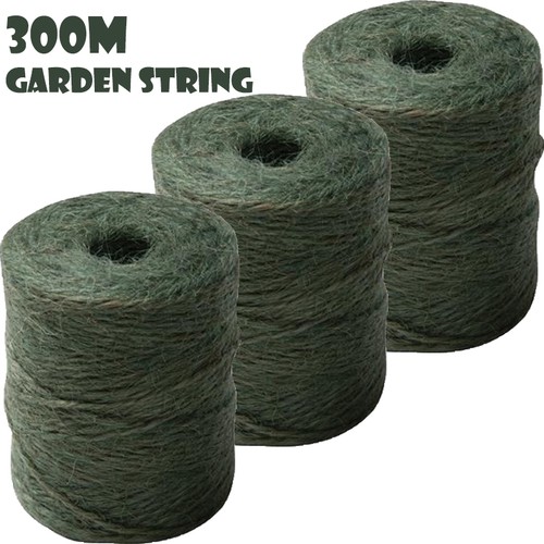 3x100M Garden String Jute Twine Green Maxi Parcel Gardening 3 Rope Ball ...