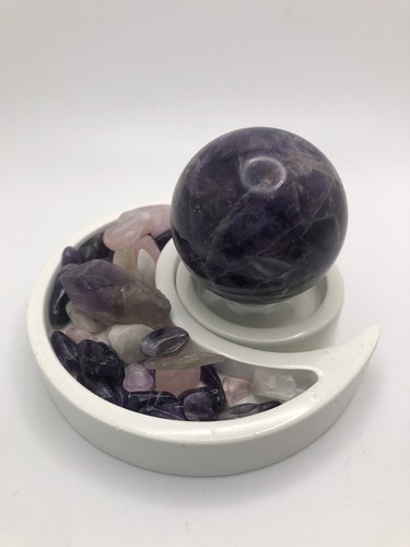 Crystal LotP27 Fluorite Sphere Ball Amethyst Rose Quartz Tumbles Moon ...