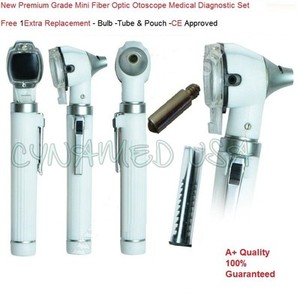 FIBER Optic Otoscope Examination LED Diagnostic ENT SET Kit-WHITE-CE ...