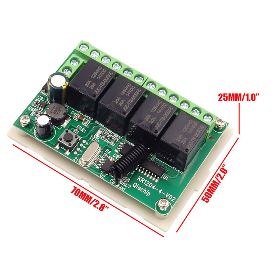 Brand New DC 4-Channel Wireless RF Remote Control Relay Switch With 2 ...