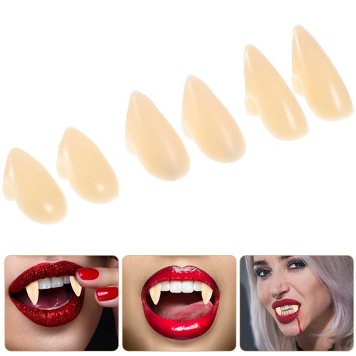 3 Pairs Vampire Dentures Miss Tooth Caps Cosplay Fangs Fake Teeth | eBay