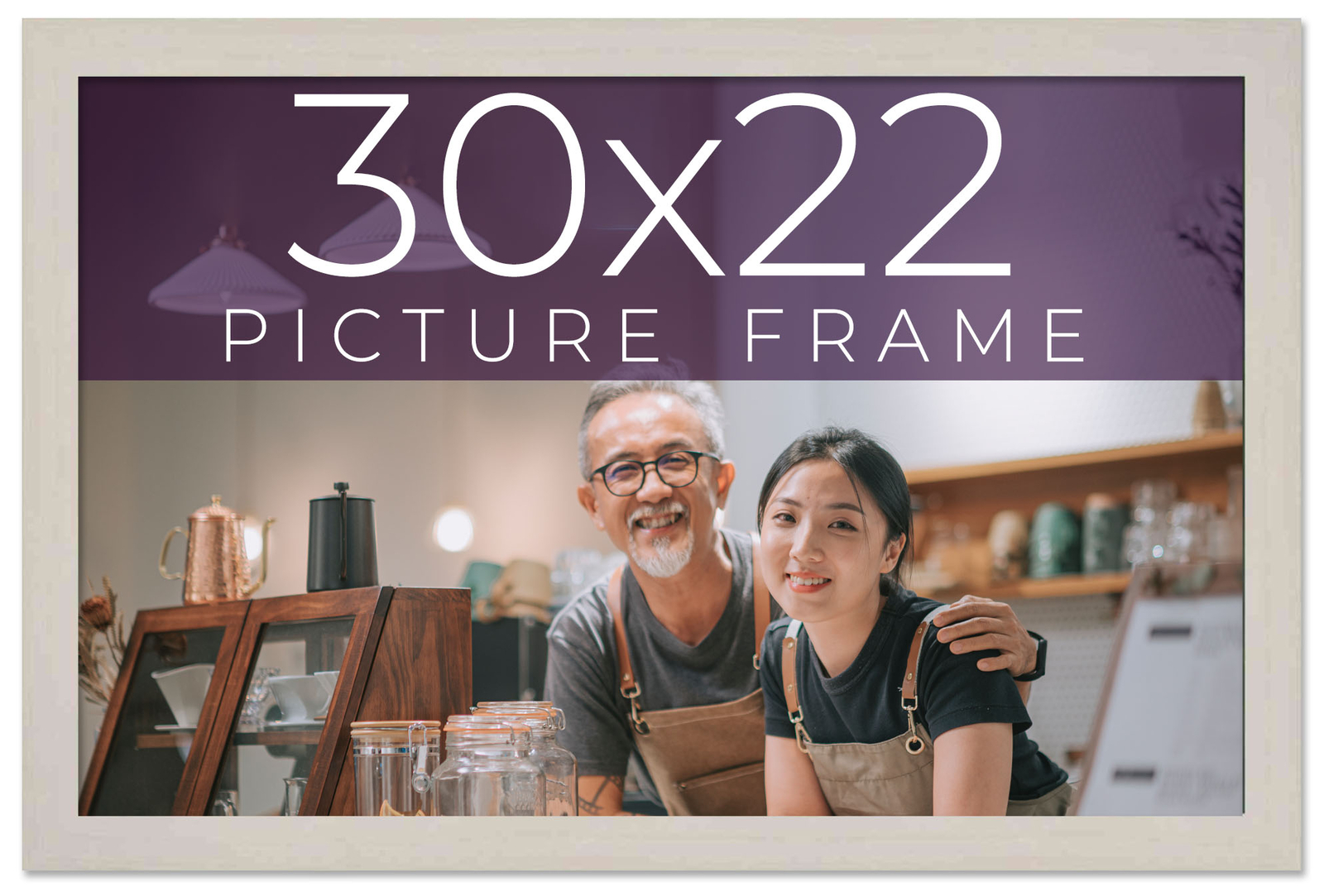 30x22 Frame White Real Wood Picture Frame Width 0.75 inches | Interior ...
