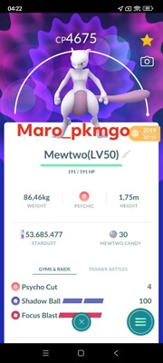 Pokemon Mewtwo LV50 3moveset (Shadow Ball) in 2019 - TRA'DE Lucky ...
