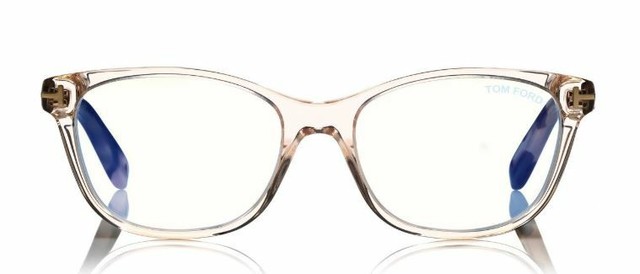 Tom Ford FT 5638-b 072 TRANSP Pink Havana/blue Block Eyeglasses for ...