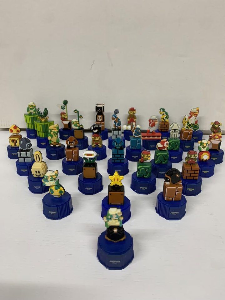 Nintendo Super Mario Brothers Pepsi Bottle Cap Figure 30 types Complete ...