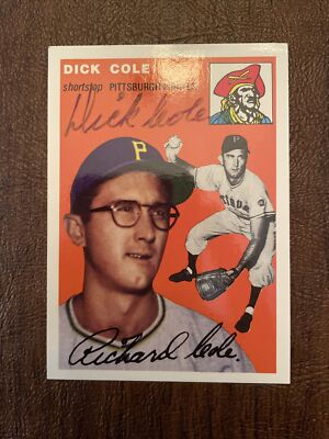 DICK COLE 1954 TOPPS ARCHIVES AUTOGRAPHED SIGNED AUTO BASEBALL CARD 84 ...