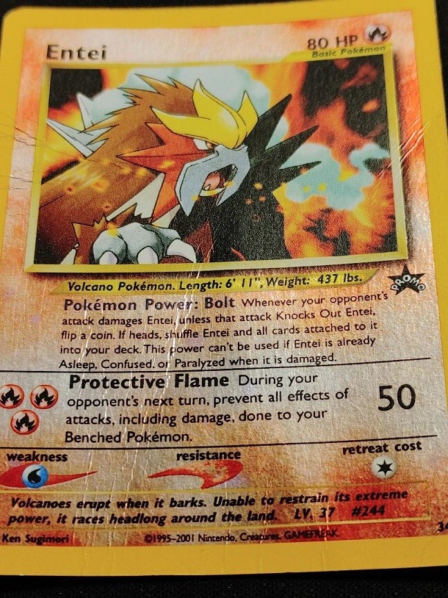 Entei 80HP Black Star Promo 34 Rare Reverse Holographic | eBay