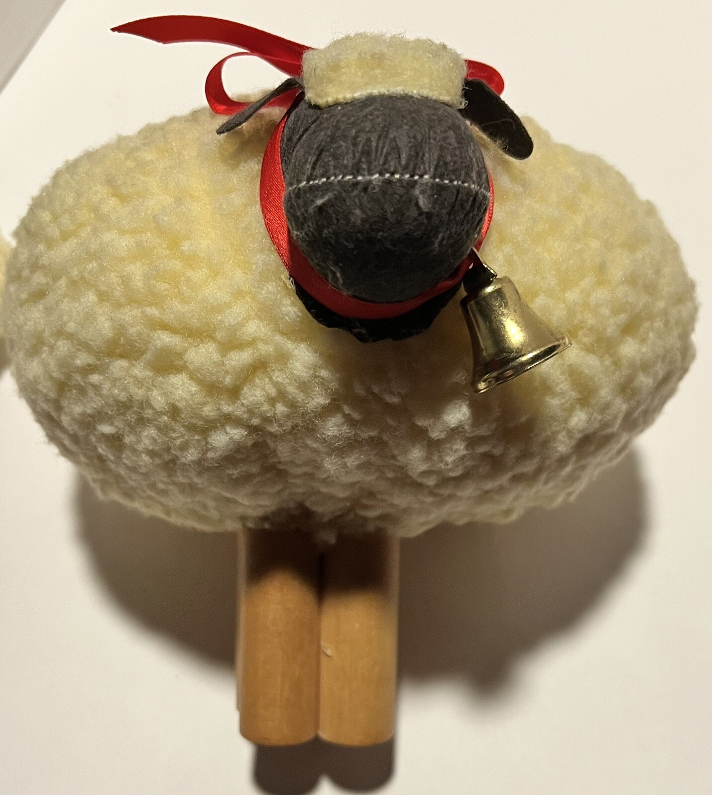 Rare Vintage Dept. 56 Wooly Sheep Cream Colored Lamb Wooden Legs Set ...